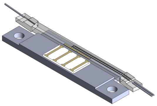 1550 nm Type-II SPDC Waveguide Chip Submount, w/Fiber Pigtailed, 20 mm ...